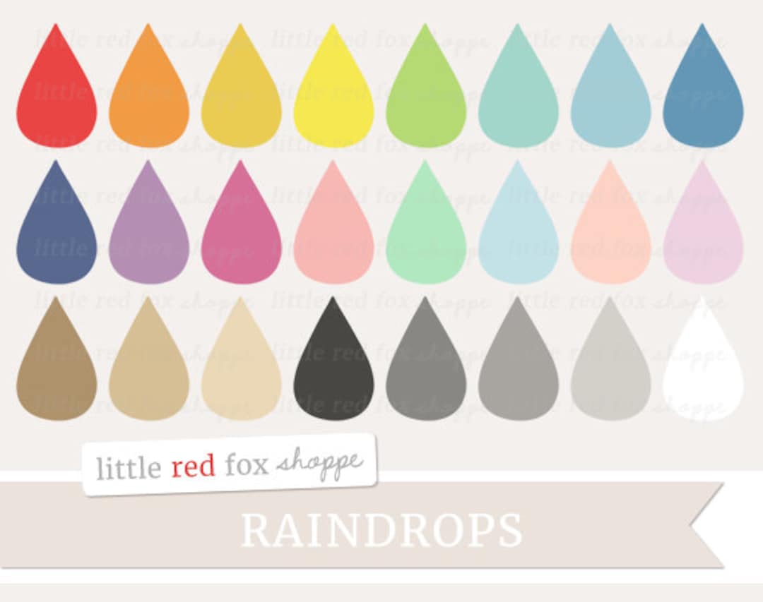 Raindrop Clipart, Rain Drop Digital Clip Art Weather Storm Water ...