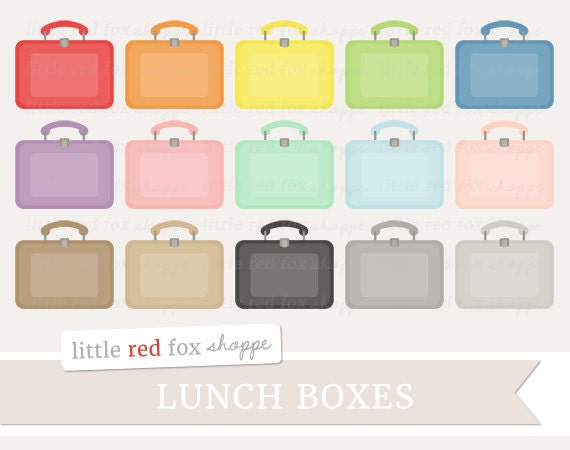 Lunch Box Clipart, Lunchbox Clip Art Vintage School Lunchboxes Teacher ...