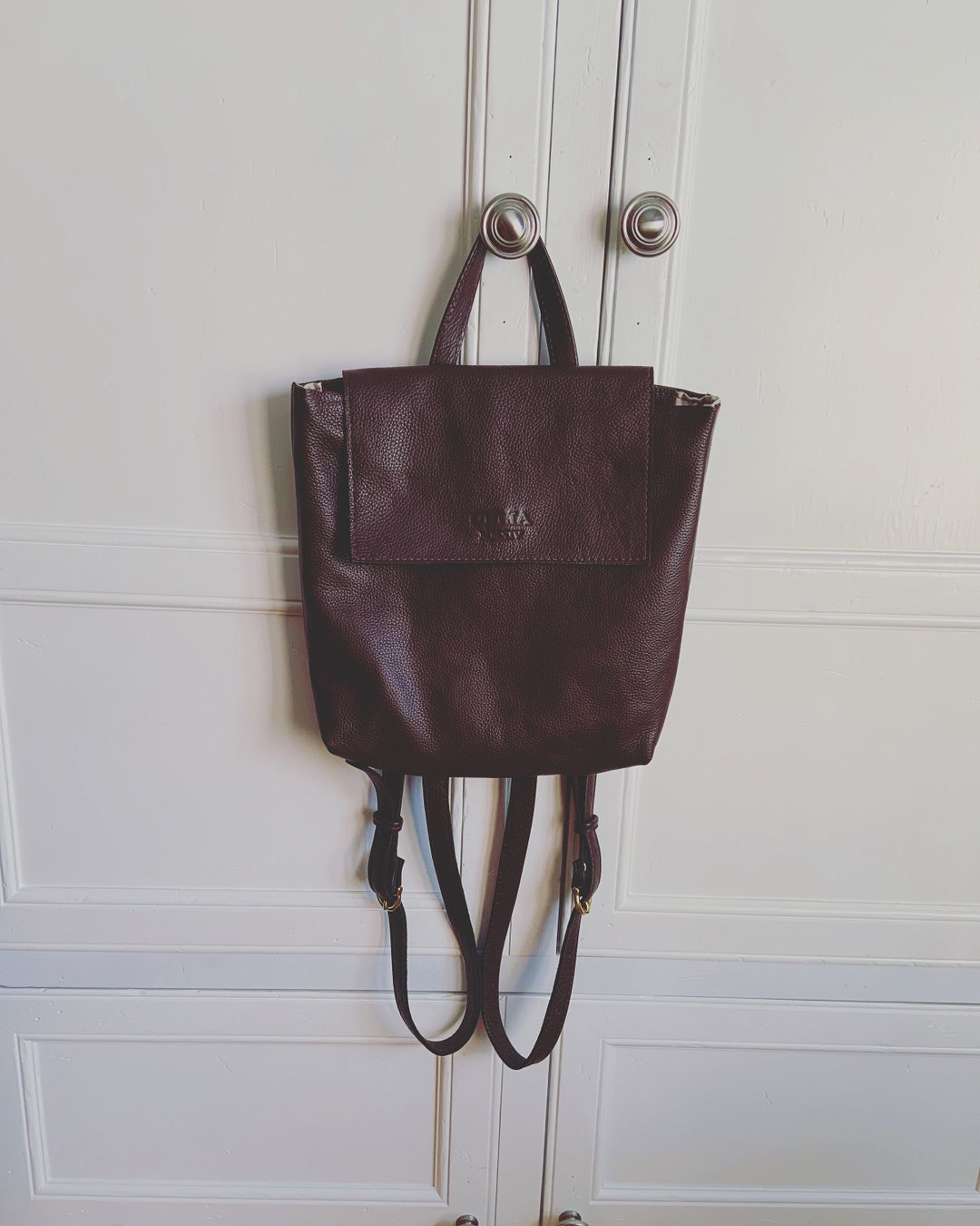 Leather Book Bag, Leather Backpack - Etsy