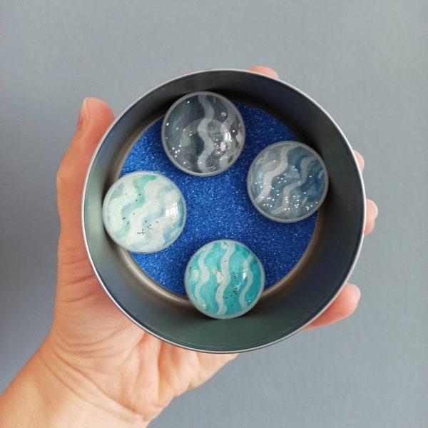 Hand Painted Glass Magnets - Etsy
