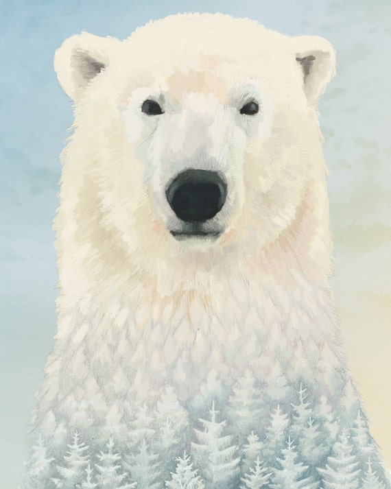 King of Svalbard Polar Bear Art Print 11 X 14 | Etsy