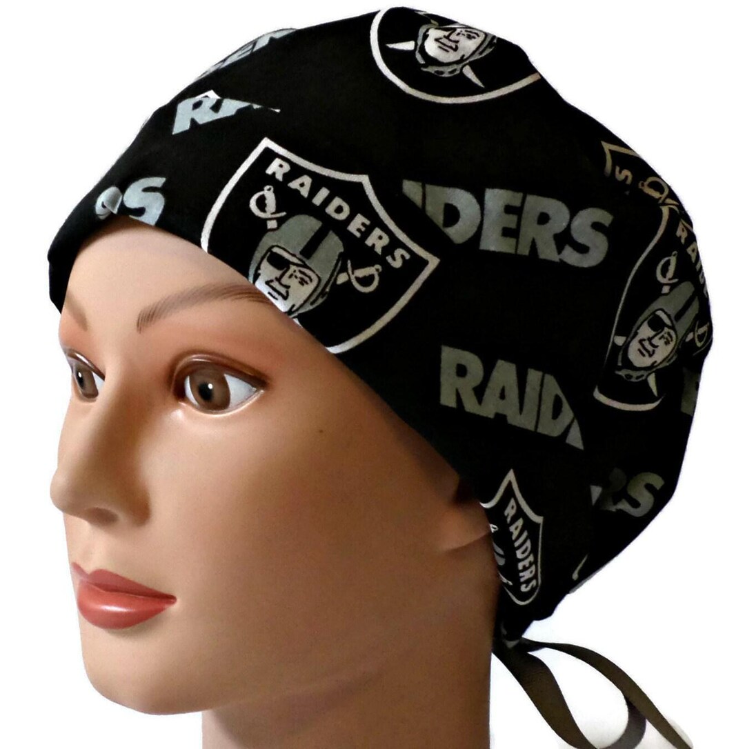 Women's Las Vegas Raiders Black Pixie Medical Surgical Scrub Hat ...
