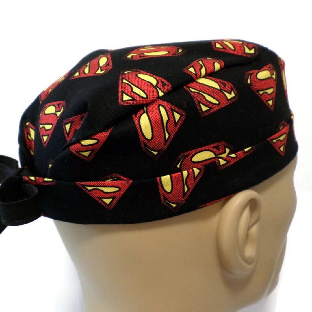 Men's Superman Comics Scrub Hat, Semi-lined, Cuffed or No Cuff ...