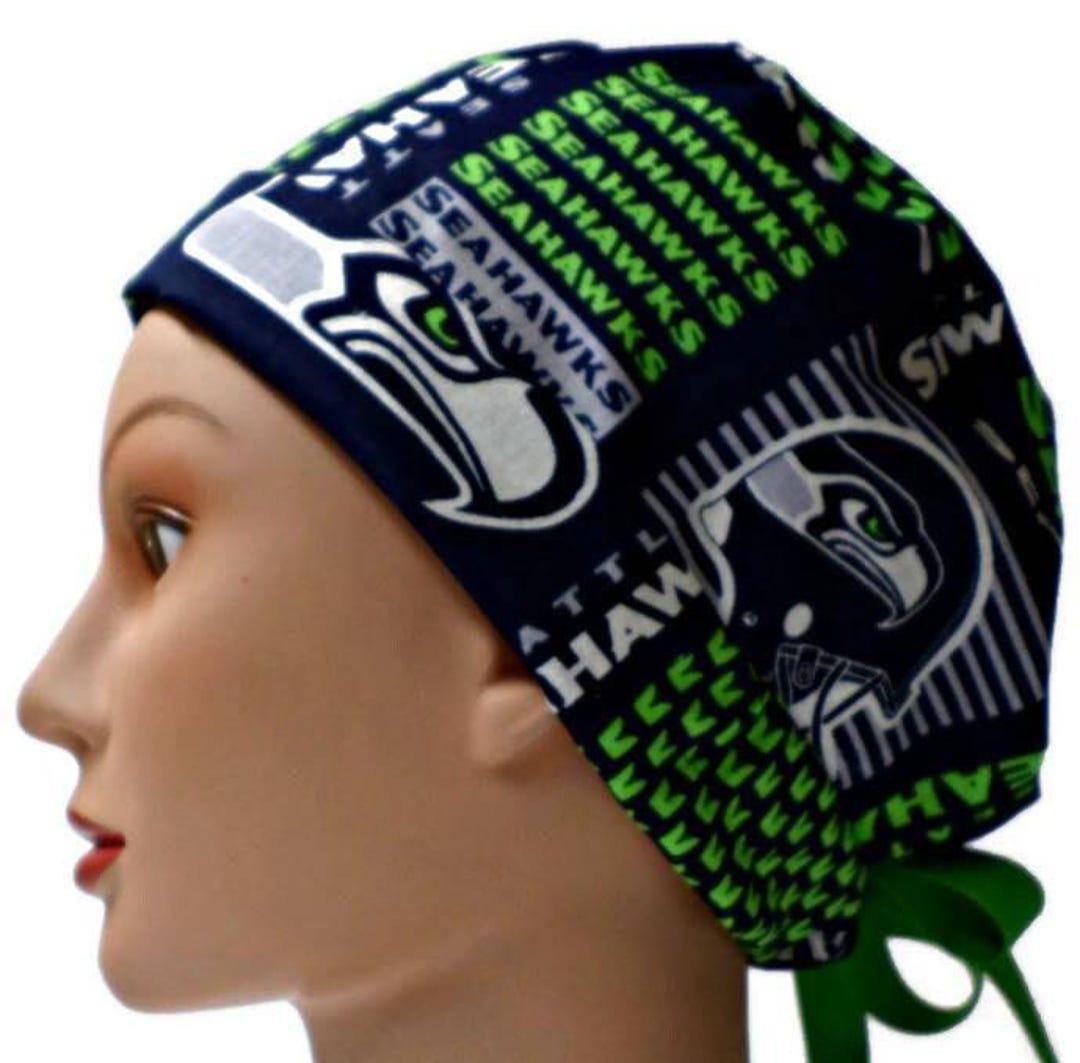 Women's Seattle Seahawks Sq Pixie Medical Surgical Scrub Hat Optional ...