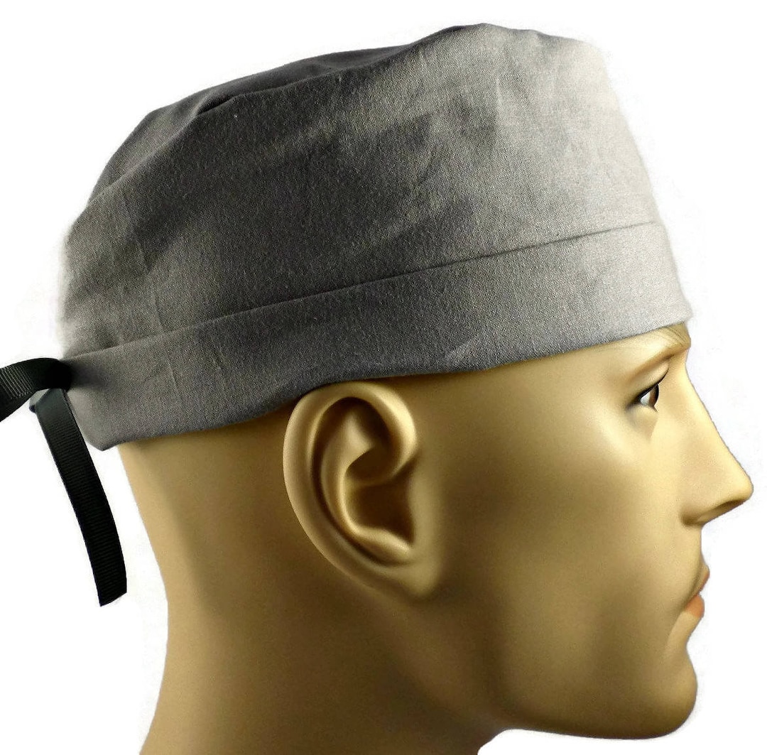 Men's Gray Solid (shown) Semi-lined Cuffed or Plain Brim Surgical ...