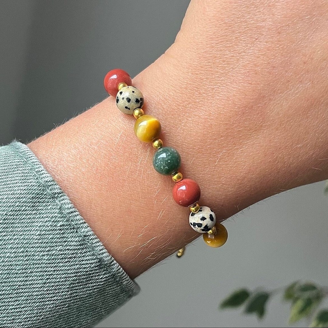 STABILITY & GROUNDING - Earthy Crystal Healing Bracelet - Dalmation ...
