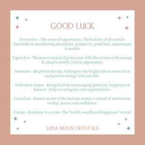 GOOD LUCK - Lucky Charm Handmade Crystal Bracelet - Lucky Crystals ...