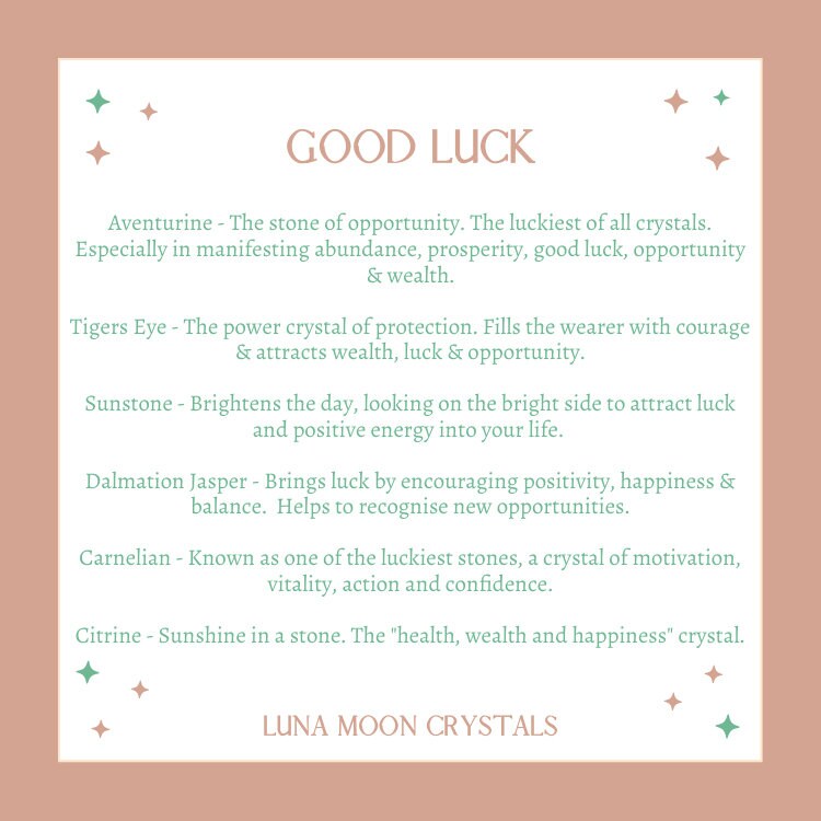 GOOD LUCK - Lucky Charm Handmade Crystal Bracelet - Lucky Crystals ...