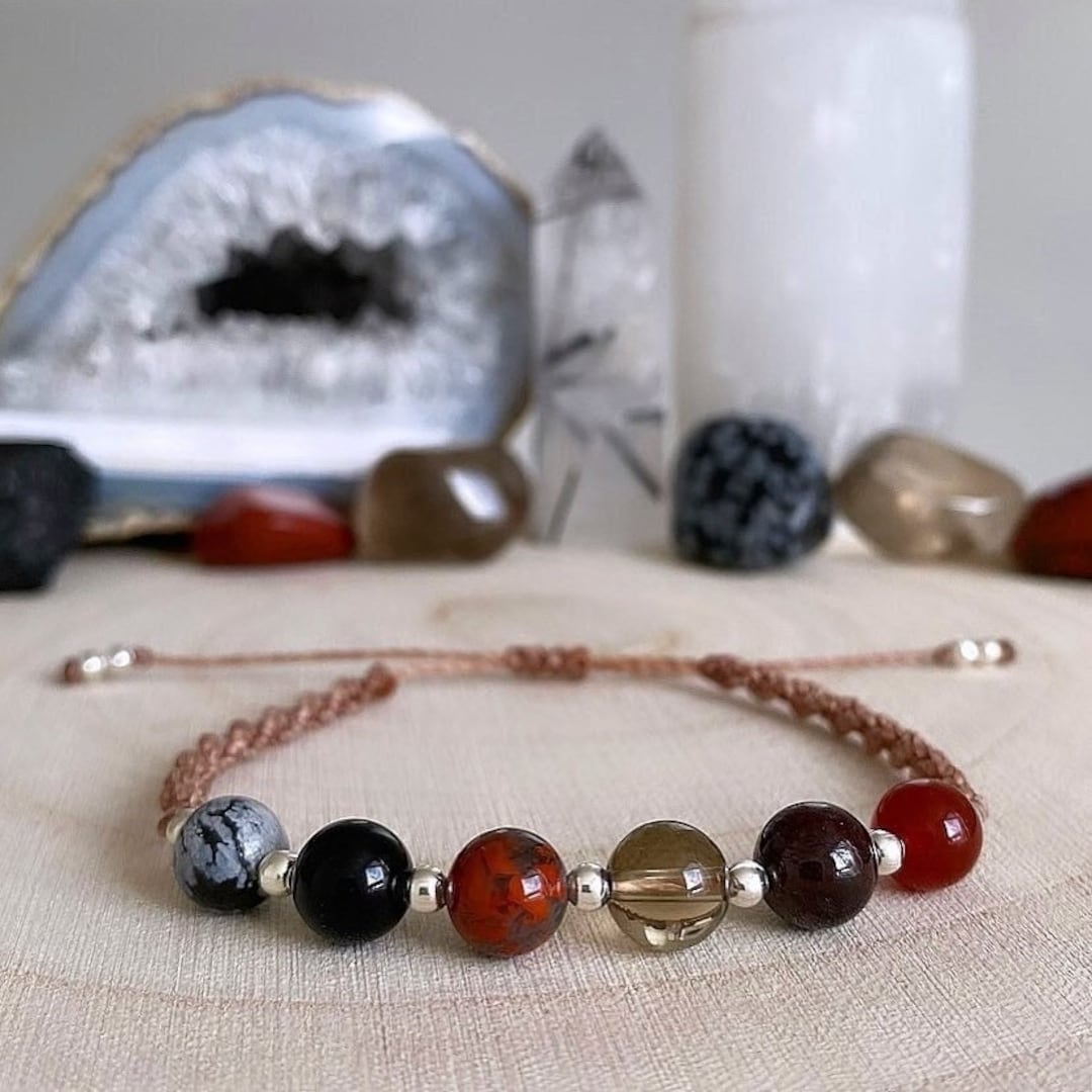 ROOT CHAKRA - Crystal Chakra Healing Bracelet - Balance, Grounding ...
