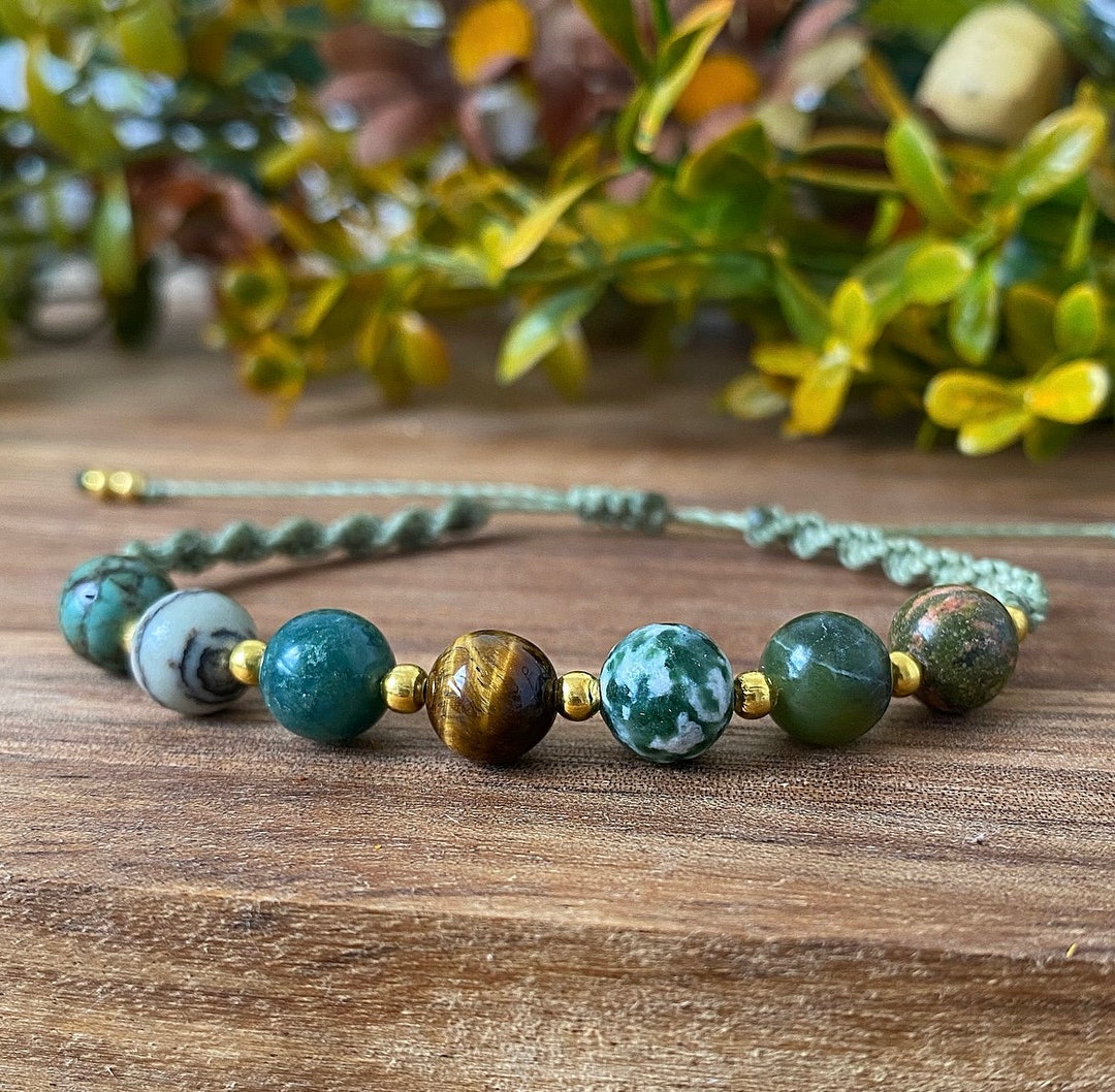 Forest Earthy Energy - Grounding & Healing Crystal Bracelet - Crystal ...