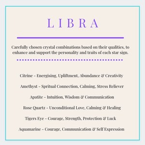LIBRA Zodiac Crystal Bracelet - Star Sign Birthstone Gift - Crystal ...