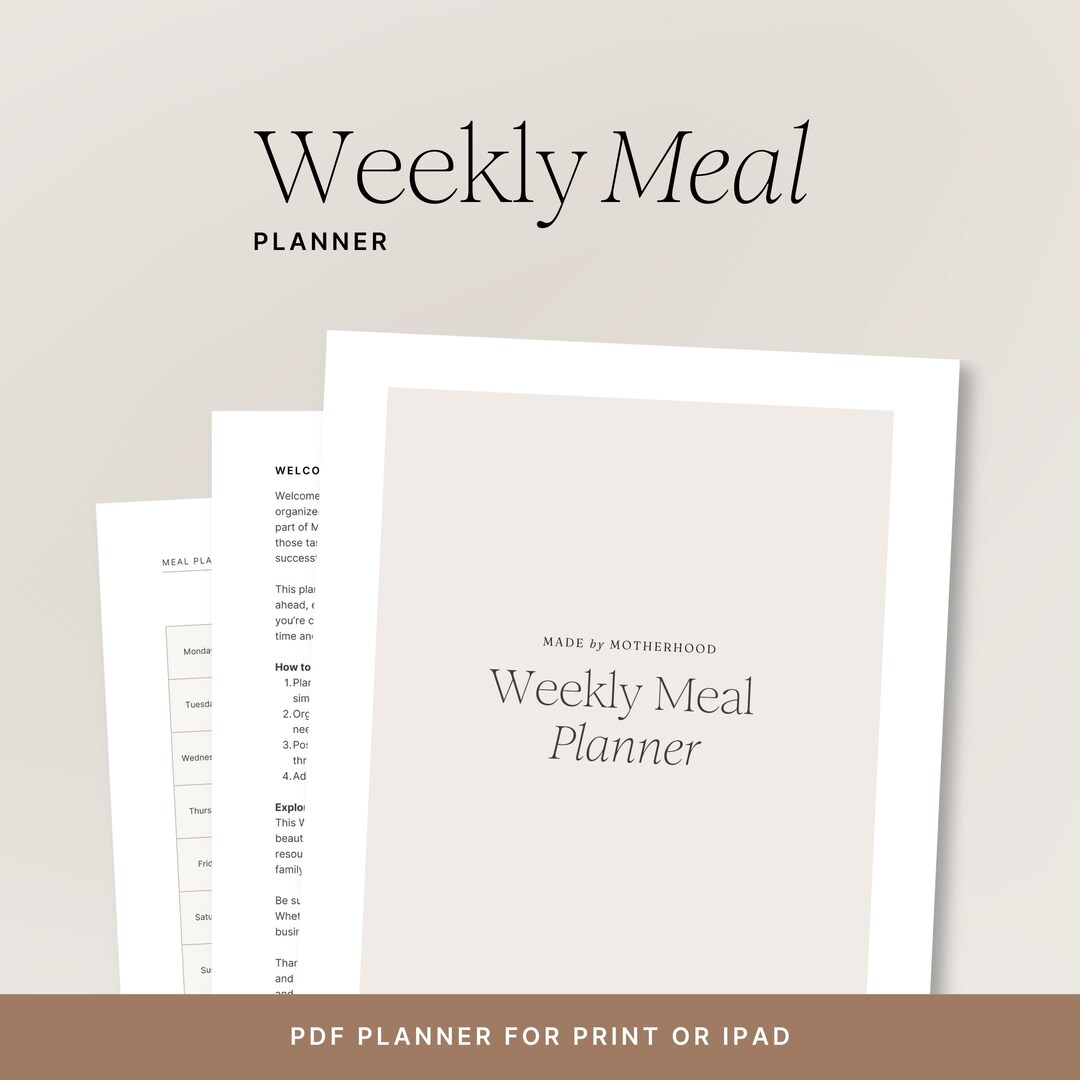 Weekly Meal Planner and Grocery List | Printable PDF | Made by ...