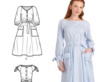 Simplicity S8926 Sewing Pattern Misses Square Neckline Dress Top and ...