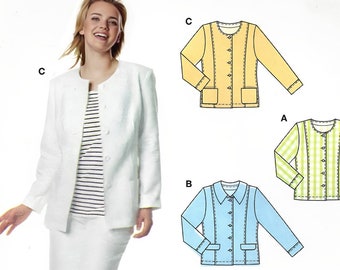 New Look 6799 Sewing Pattern for Misses Collarless Jacket and - Etsy
