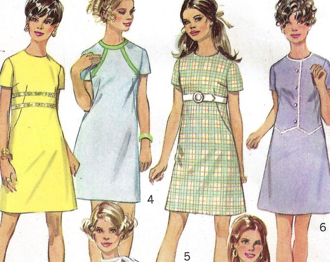 Simplicity 8152 Sewing Pattern Misses Vintage 60s Simple to Sew Jiffy A ...