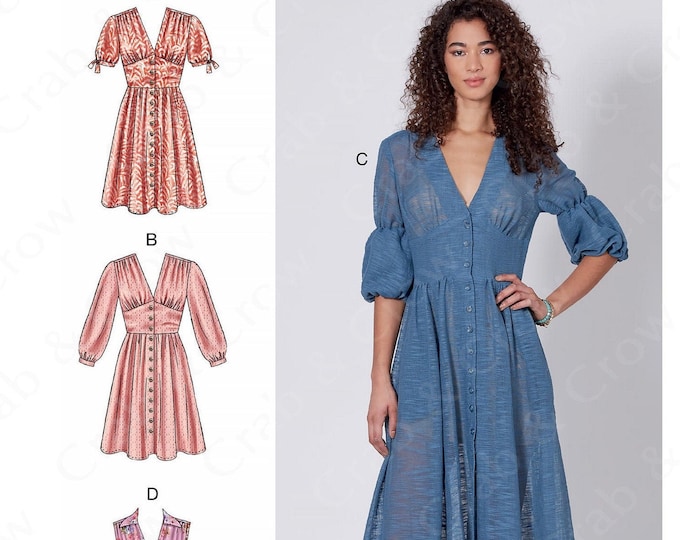 Butterick B6678 Sewing Pattern Misses Easy Unlined Dress With Sleeve ...