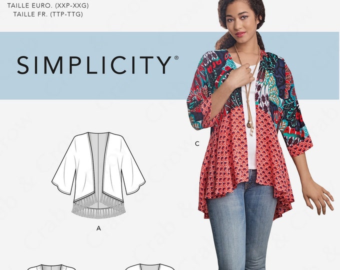 Simplicity S8172 Sewing Pattern Misses Fashion Kimonos With Length ...