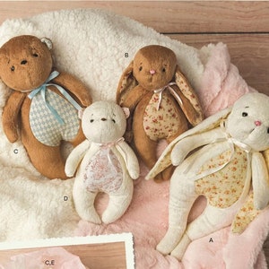 Simplicity 8625 Sewing Pattern for Stuffed Animals and Gift Bags Bear ...