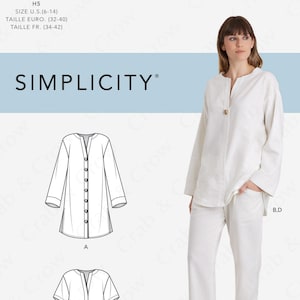 Simplicity S9113 Sewing Pattern Misses Tunics Top and Pull on Pants Sz ...