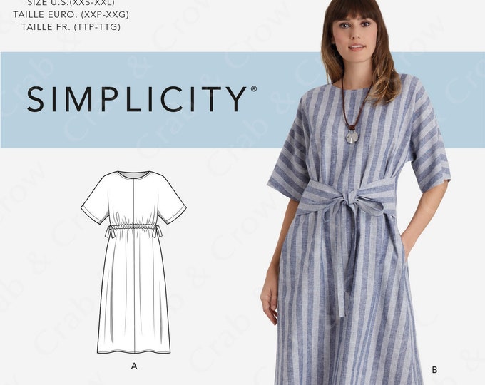 Simplicity S9101 Sewing Pattern Misses Pullover Dresses in Two Lengths ...