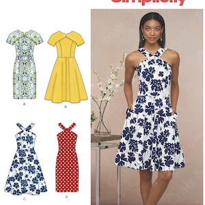 Simplicity 8594 Sewing Pattern Misses Slim or Flared Dresses With ...