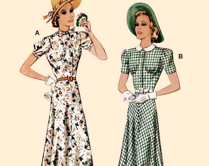 Mccalls M8033 Sewing Pattern Misses Button Front Puff Sleeve Dress in ...