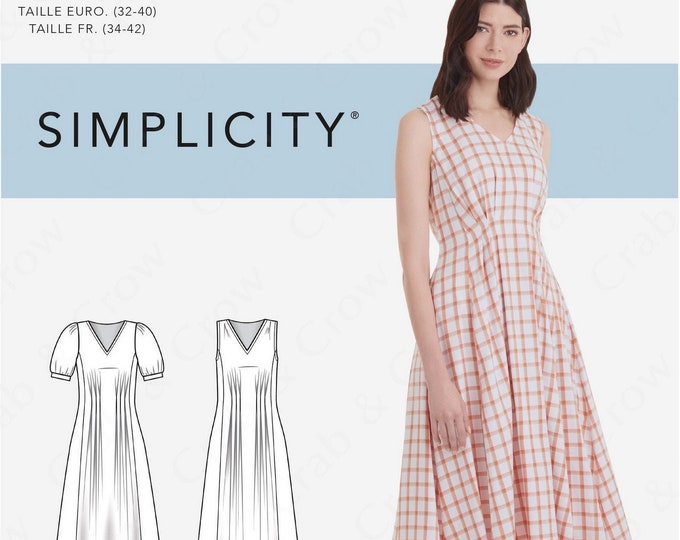 Simplicity S9134 Sewing Pattern Misses Dress With Released Pleats and ...