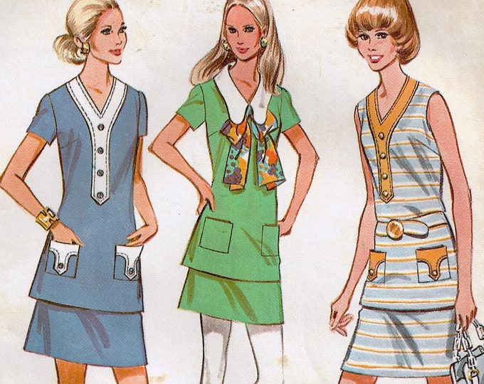 Mccalls 2359 Sewing Pattern Misses Vintage 70s Two-piece Dress in Three Versions Sz 12 Uncut - Etsy