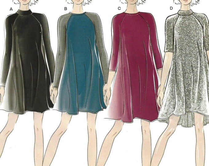 New Look 6469 Sewing Pattern Misses Easy Knit Dress With Length and ...