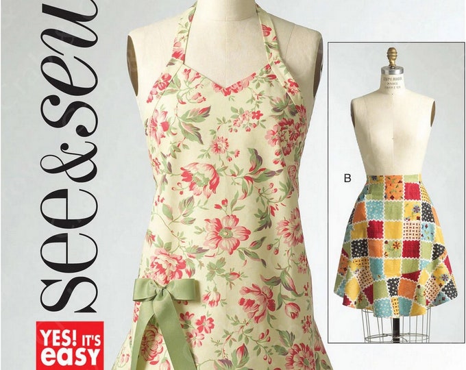Butterick B5125 Sewing Pattern for Misses Easy Aprons See and Sew ...