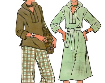 New Look 6407 Sewing Pattern for Misses Easy Button Front Tops With ...