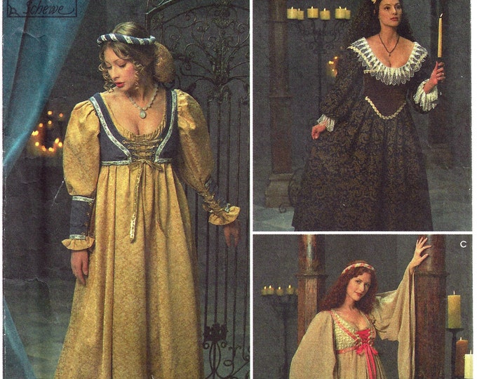 Simplicity 8192 Costume Sewing Pattern Misses Medieval Dresses Bodice ...