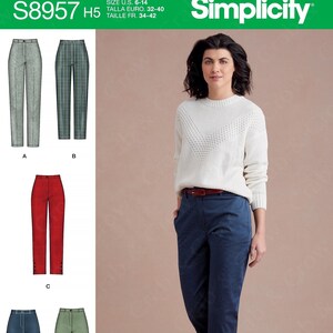 Simplicity S8957 Sewing Pattern Misses Slim Leg Pant With Variations Sz ...