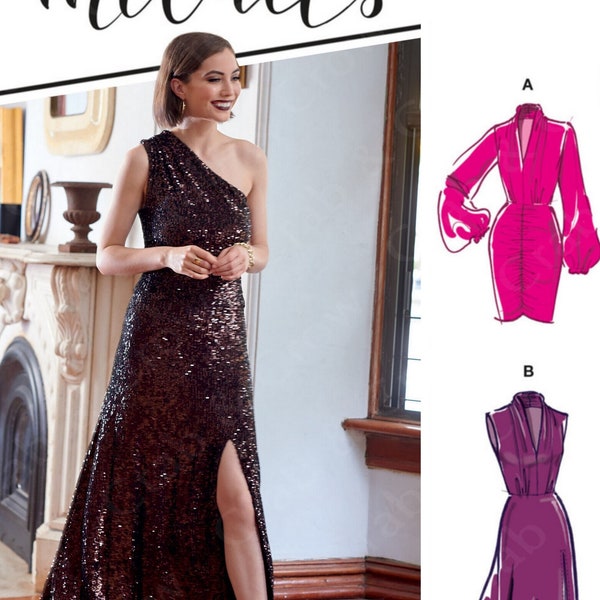 One Shoulder Dress Pattern - Etsy