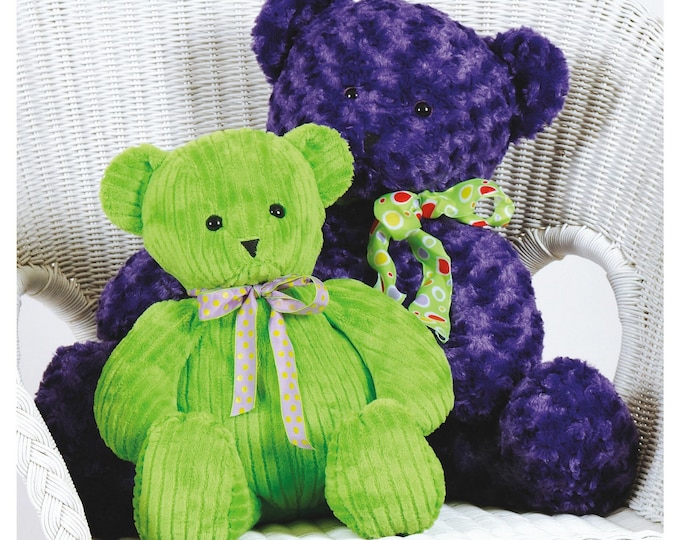 Simplicity S9307 Sewing Pattern for Plush Bears Stuffed Animals in Two ...