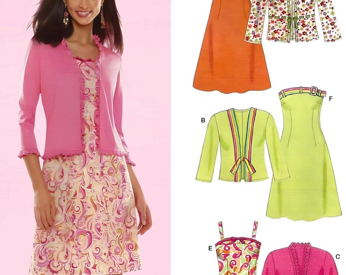 New Look 6484 Sewing Pattern for Misses Knit Cardigan and Sleeveless or ...