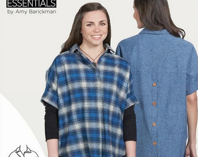 Indygo Junction IJ1163E Sewing Pattern Button Back Shirt Sz XS-3X Uncut ...