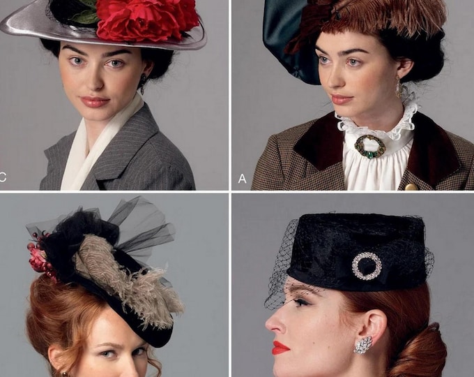 Butterick B6397 Sewing Pattern Misses Historical Hats in Four Styles by ...