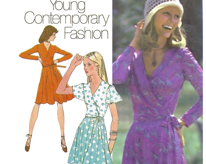 Simplicity 9813 Sewing Pattern Misses Vintage 70s Two Piece Dress Wrap ...