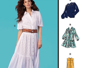 Mccalls M7408 Sewing Pattern for Misses Notched Tunic and Dresses Sz XS ...