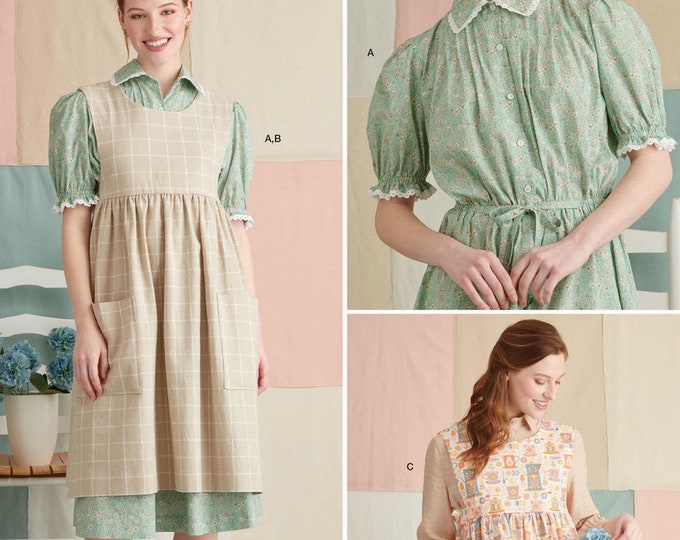 Simplicity S9835 Sewing Pattern Misses Dress and Pinafore Apron in Two ...