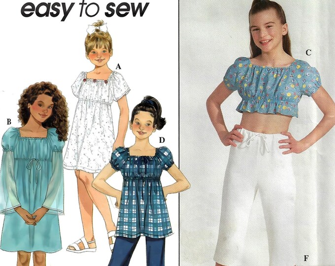 Simplicity 8714 Sewing Pattern for Girls Easy to Sew Dress or Top and ...