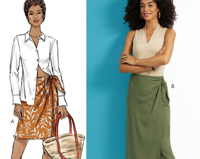 Butterick B6934 Sewing Pattern Misses Very Easy Wrap Skirt in Two ...