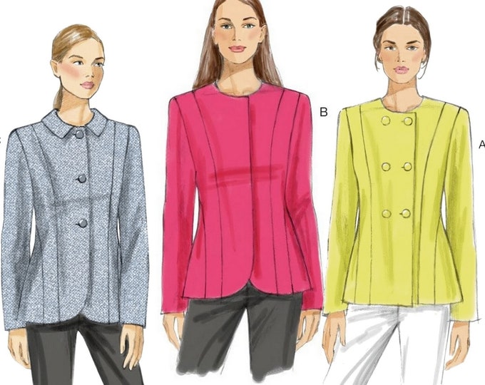 Vogue V9068 Sewing Pattern Misses Very Easy Fitted Unlined Jacket in ...