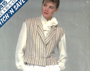 Butterick 4946 Sewing Pattern Misses Vintage 80s Notch Collar Blouson ...