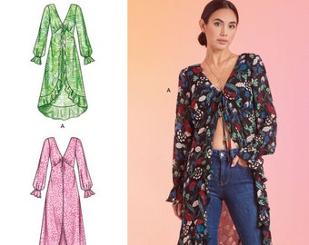 Simplicity S9747 Sewing Pattern Misses Tie Front Dusters in Three ...
