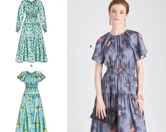 Butterick B6678 Sewing Pattern Misses Easy Unlined Dress With Sleeve ...