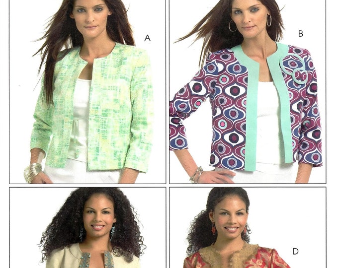 Mccalls M5107 Sewing Pattern Misses Unlined Open Front Jackets With ...