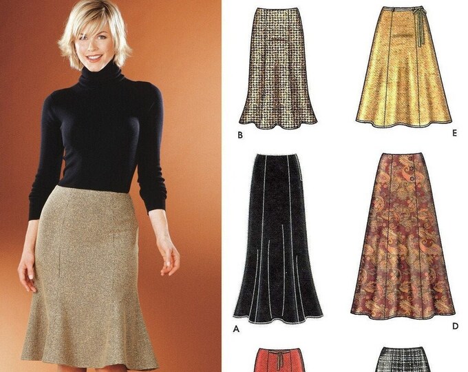 Simplicity 5914 Sewing Pattern Misses Contour Waist Skirts in Two ...