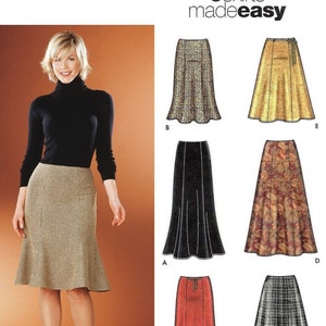 Simplicity 5914 Sewing Pattern Misses Contour Waist Skirts in Two ...